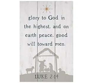 SINCERE SURROUNDINGS 16' Luke 2:14 Nativity Rus Tic Pallet