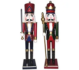 SANTA'S WORKSHOP 24' King & Guard Nutcracker Set Of 2 By - One-color