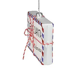 NORTHLIGHT 3.5' Envelope 'usps Dear Santa' Glas Ornament