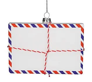 NORTHLIGHT 3.5' Envelope 'usps Dear Santa' Glas Ornament