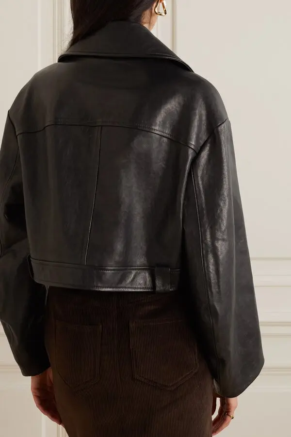 Khaite Gelman Cropped Leather Biker Jacket