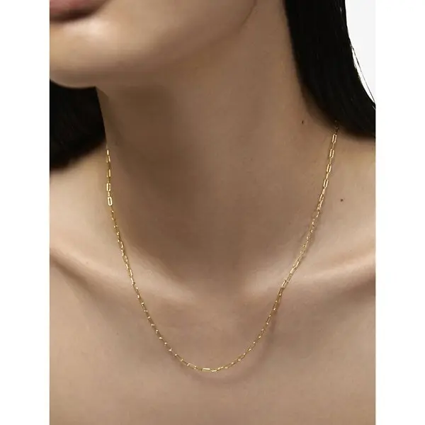 Monica Vinader Mini Paperclip Chain Necklace - Gold