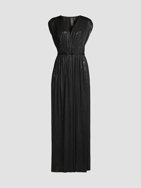 Norma Kamali Athena Sheen Belted Gown