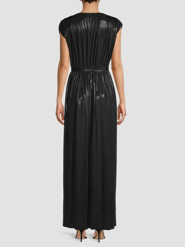 Norma Kamali Athena Sheen Belted Gown