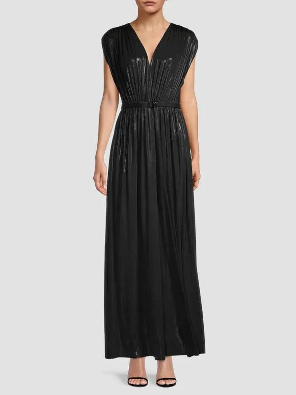 Norma Kamali Athena Sheen Belted Gown