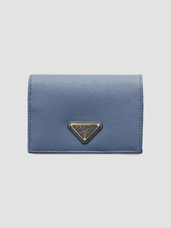 Prada Saffiano Leather Wallet - Medium Blue