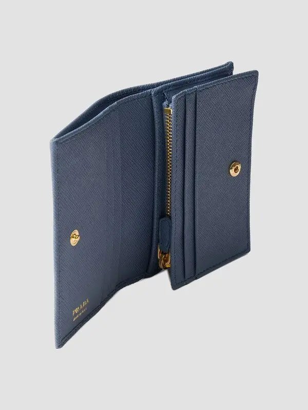 Prada Saffiano Leather Wallet - Medium Blue