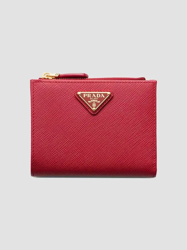 Prada Saffiano Leather Wallet - Red