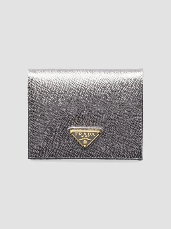 Prada Saffiano Leather Wallet - Silver