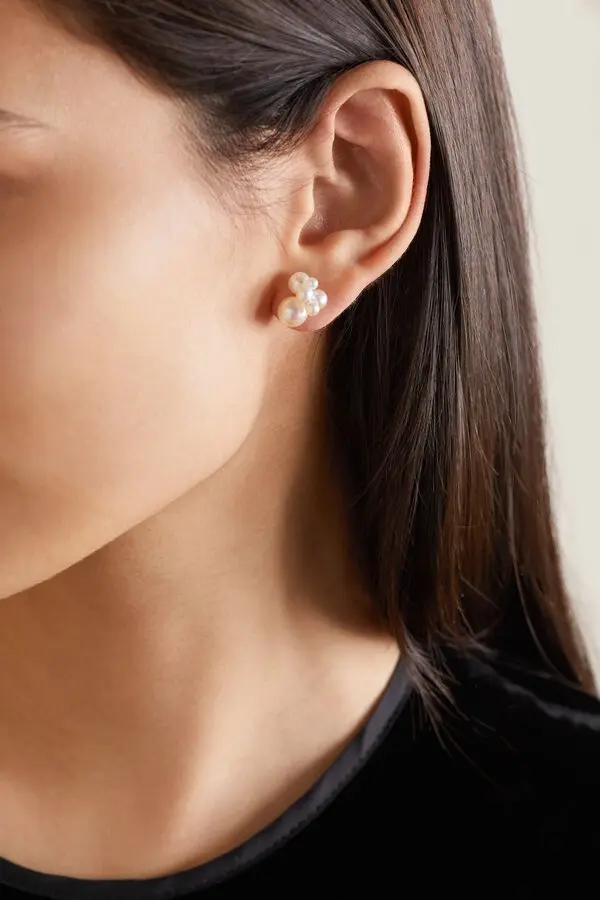 Sophie Bille Brahe Bisou 14-karat Pearl Earring