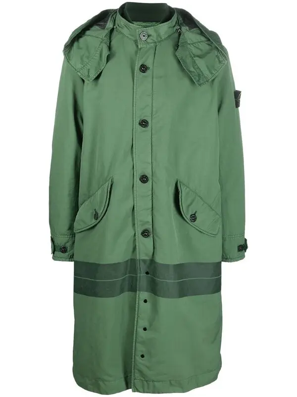 Stone Island Logo Print Raincoat