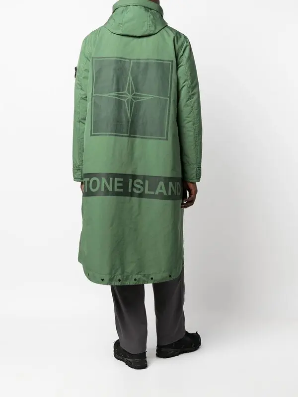 Stone Island Logo Print Raincoat
