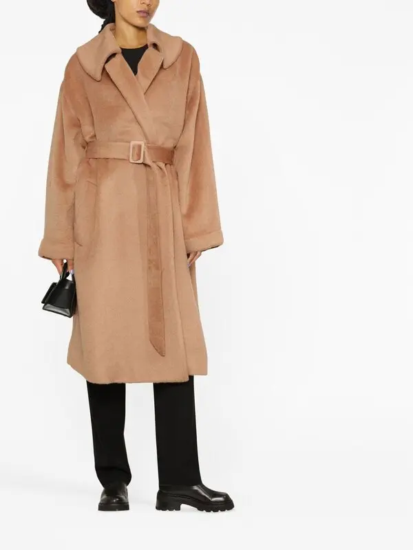 Emporio Armani Belted Virgin Wool-blend Coat