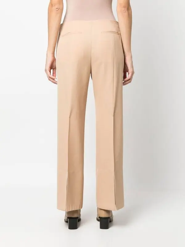 JIL SANDER Pintuck-detail Flared Trousers - Neutrals