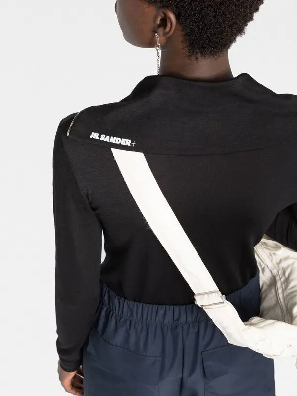 JIL SANDER Logo-print Roll-neck Knitted Top