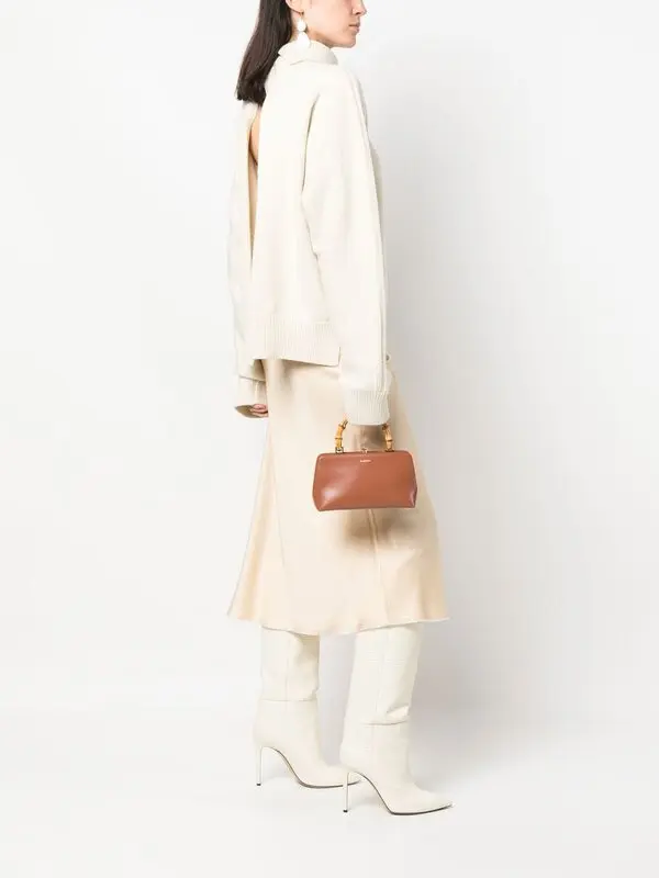 JIL SANDER Goji Square Mini Bag With Bamboo Handle