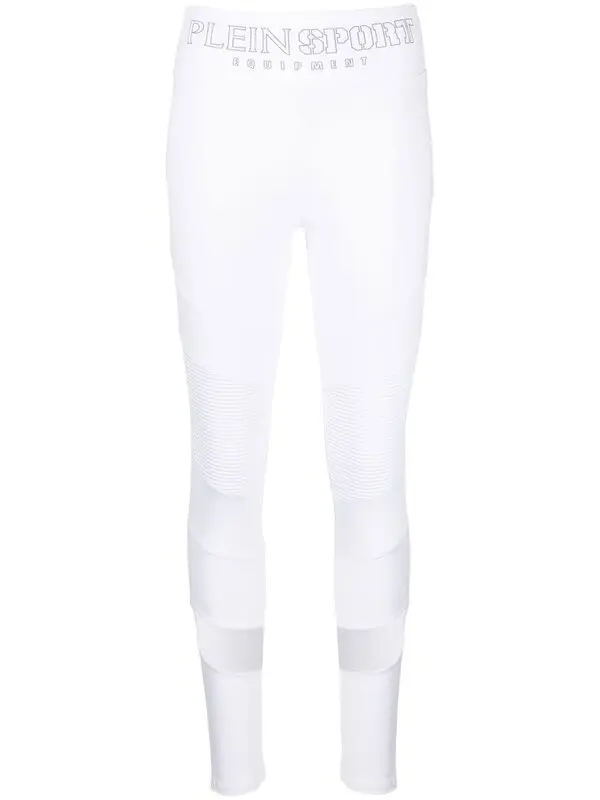 PLEIN SPORT Statement Cotton-blend Leggings - White