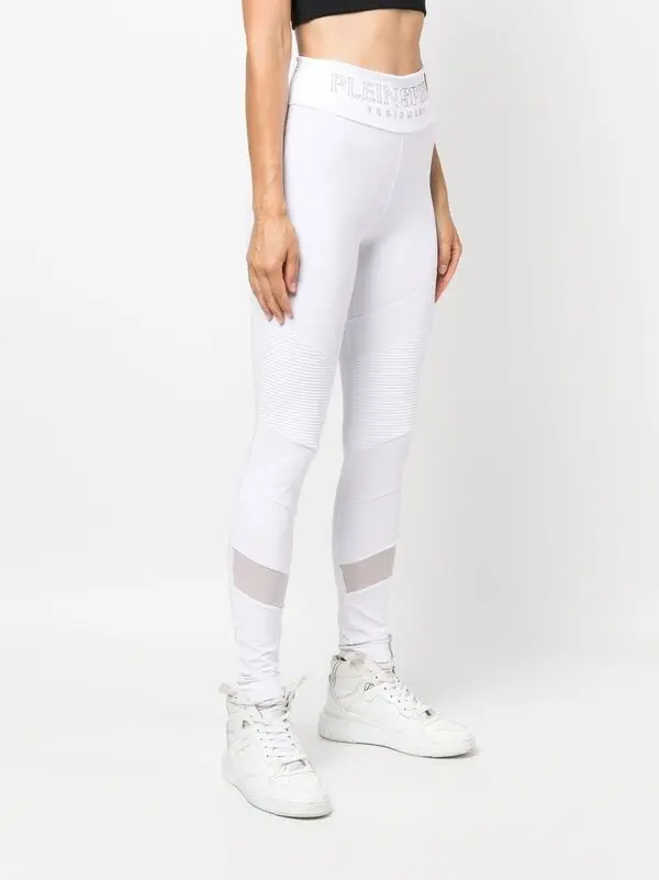 PLEIN SPORT Statement Cotton-blend Leggings - White