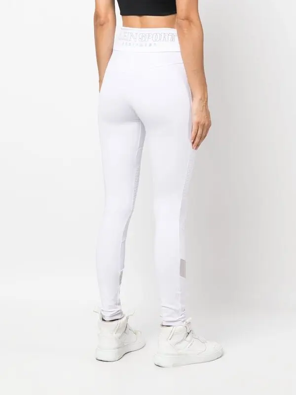 PLEIN SPORT Statement Cotton-blend Leggings - White