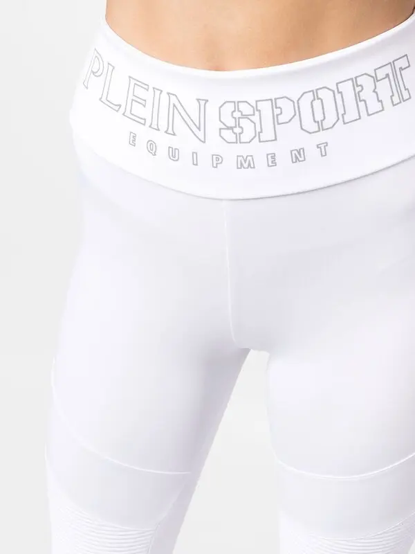 PLEIN SPORT Statement Cotton-blend Leggings - White