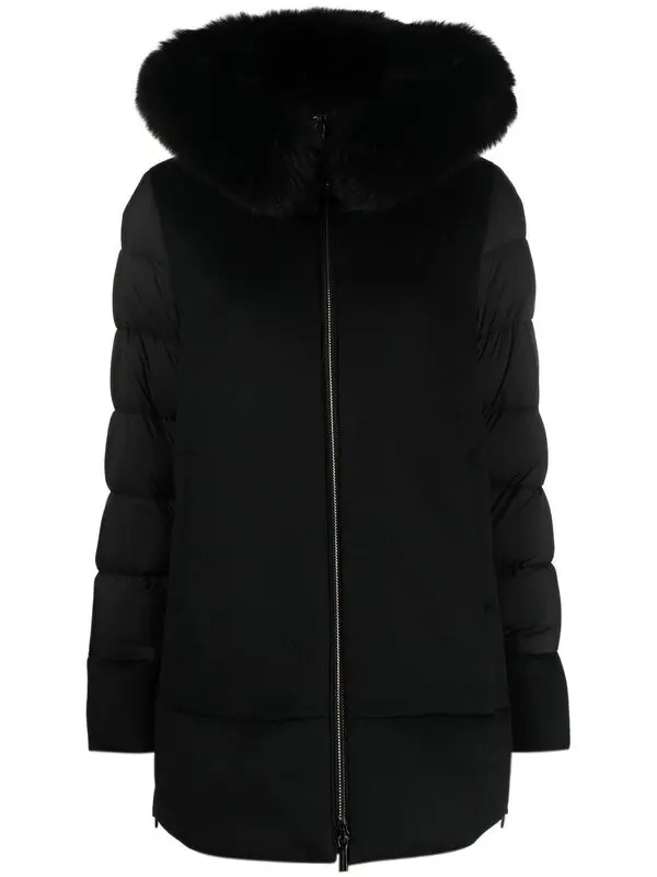 MOORER Faux-fur Trim Puffer Jacket