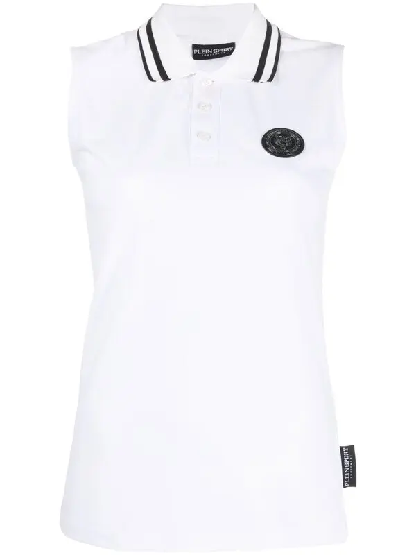 PLEIN SPORT Logo-patch Polo Shirt - White
