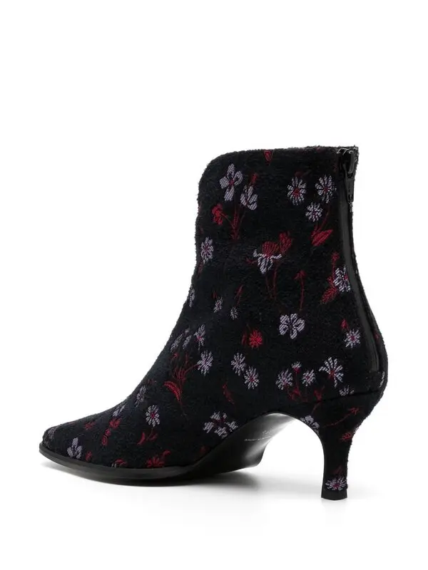 MAME KUROGOUCHI Floral-embroidered Velvet Boots