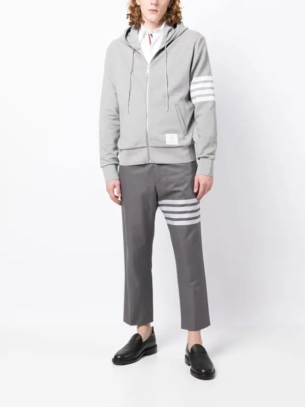 Thom Browne Logo-patch Zip-up Hoodie