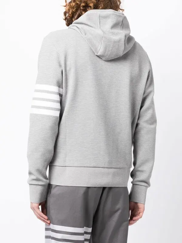 Thom Browne Logo-patch Zip-up Hoodie