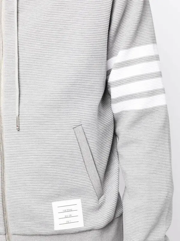Thom Browne Logo-patch Zip-up Hoodie