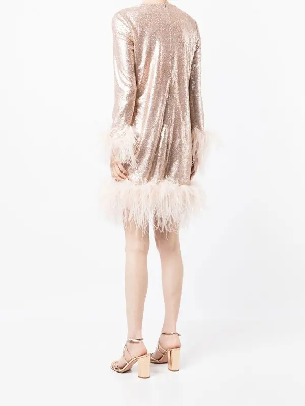 GILDA & PEARL Seraphina Feather-trim Midi Dress