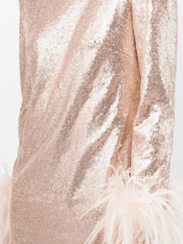 GILDA & PEARL Seraphina Feather-trim Midi Dress
