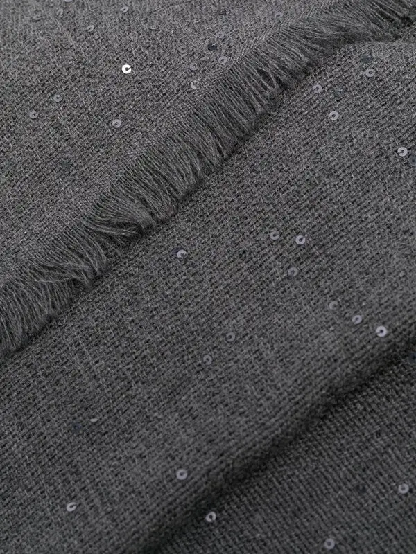 Brunello Cucinelli Sequin-embellished Scarf - Grey