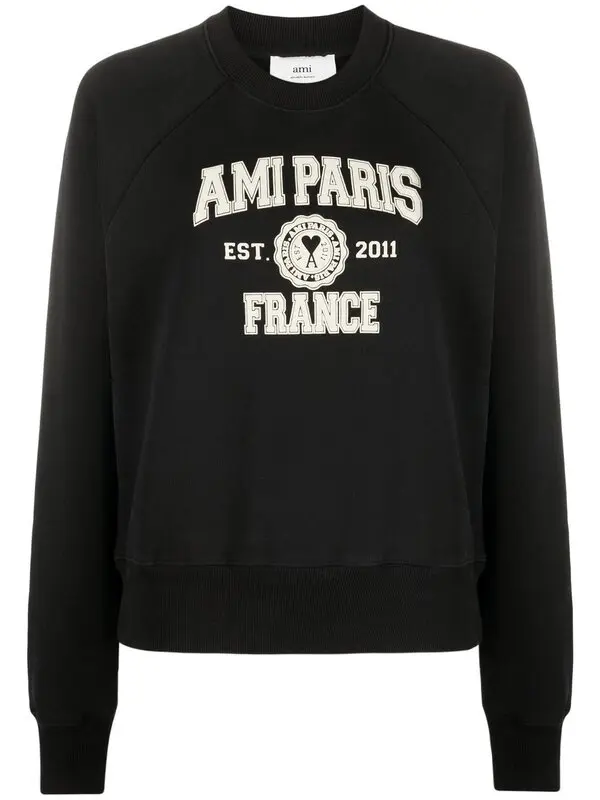 AMI Paris Logo Print Organic Cotton Sweatshirt