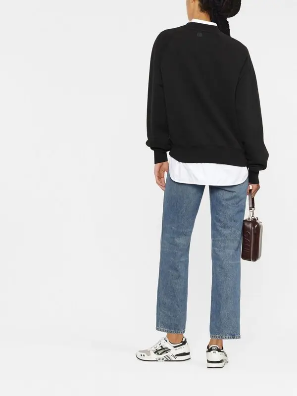 AMI Paris Logo Print Organic Cotton Sweatshirt