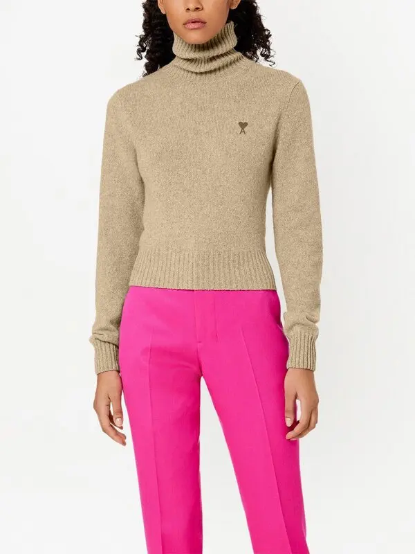 AMI Paris De Coeur Sweater - Neutrals