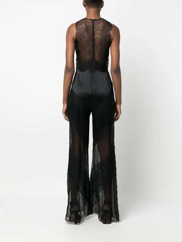 Alberta Ferretti Silk Lace-panelled Jumpsuit