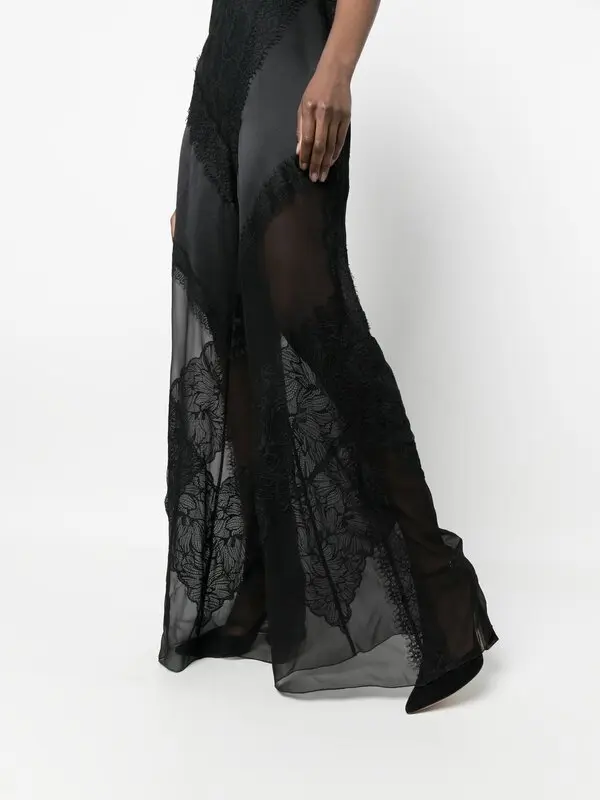Alberta Ferretti Silk Lace-panelled Jumpsuit