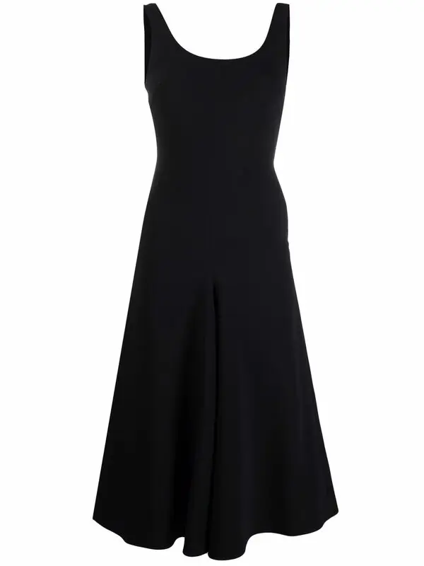 Ami Sleeveless Flared Midi Dress