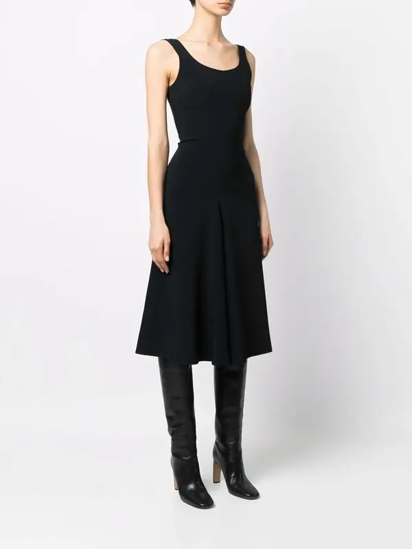 Ami Sleeveless Flared Midi Dress