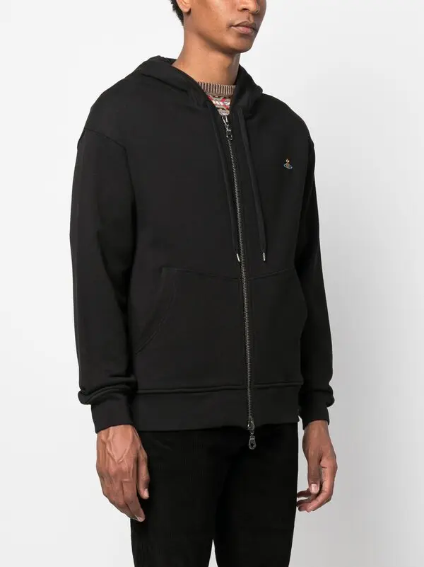 Vivienne Westwood Orb-Motif Zip-Up Hoodie - Black | Editorialist