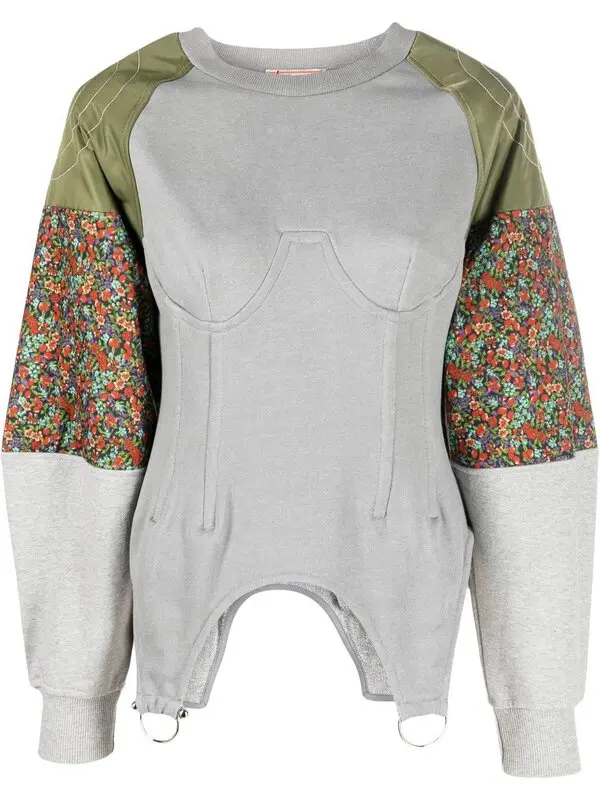 Andersson Bell Mix-fabric Sweatshirt - Grey