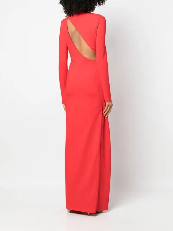 Alexander McQueen Cut Out-detail Long-sleeved Gown