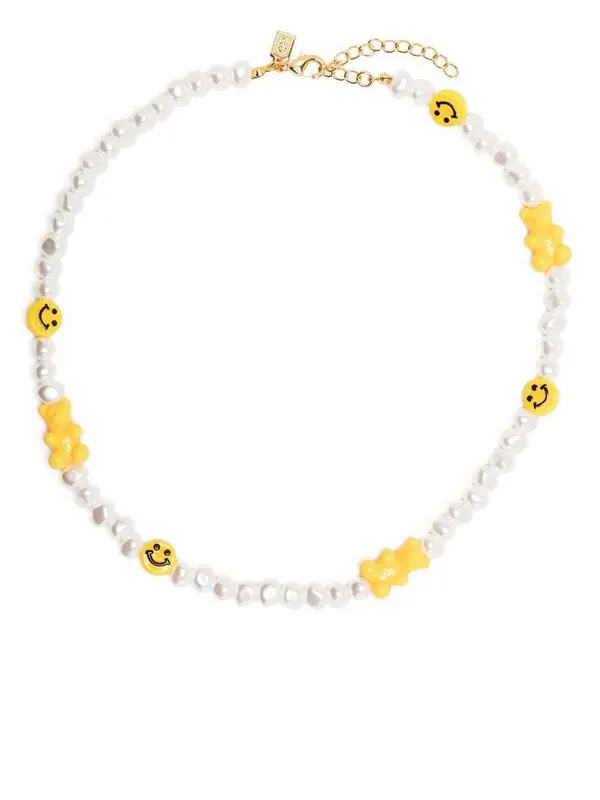 CRYSTAL HAZE Candy Chain Beaded Necklace - White