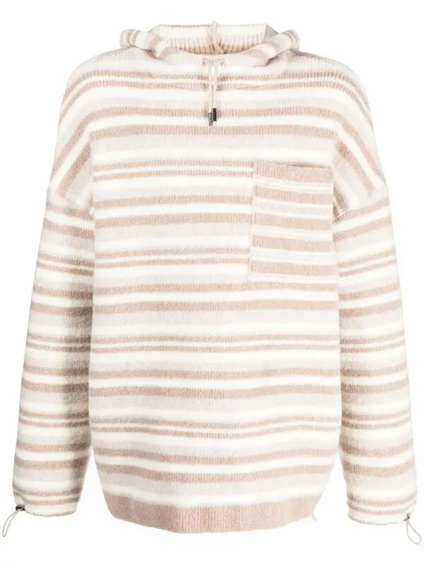 Jacquemus Striped Oversized Knitted Hoodie