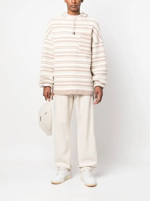 Jacquemus Striped Oversized Knitted Hoodie
