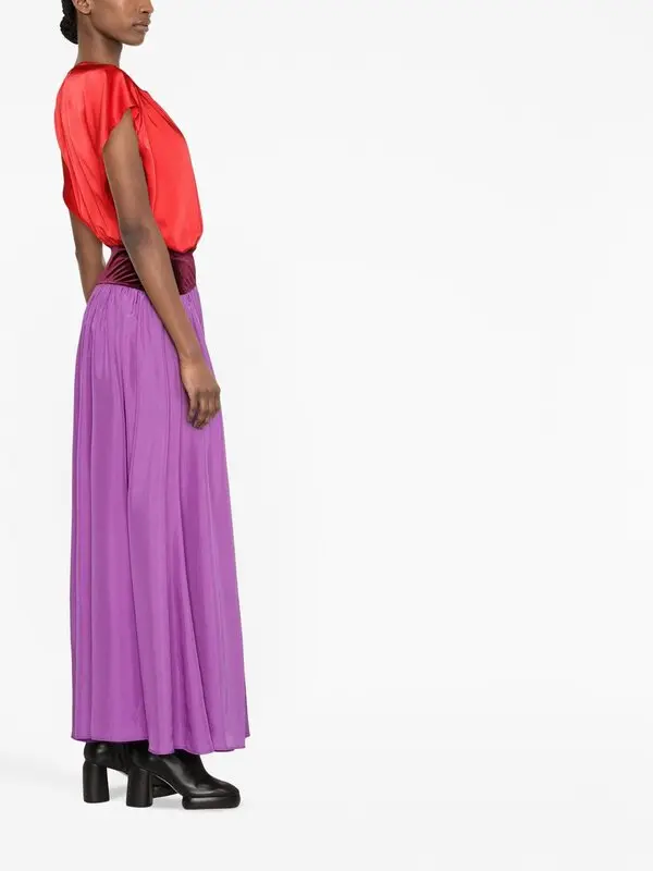 FORTE_FORTE Colour-block Silk Maxi Dress
