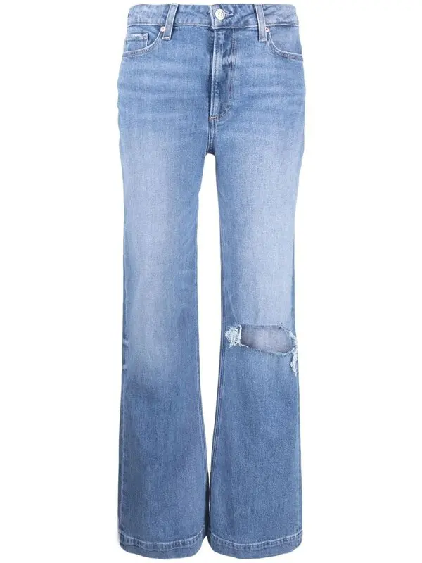 Paige Distressed Straight Leg Jeans