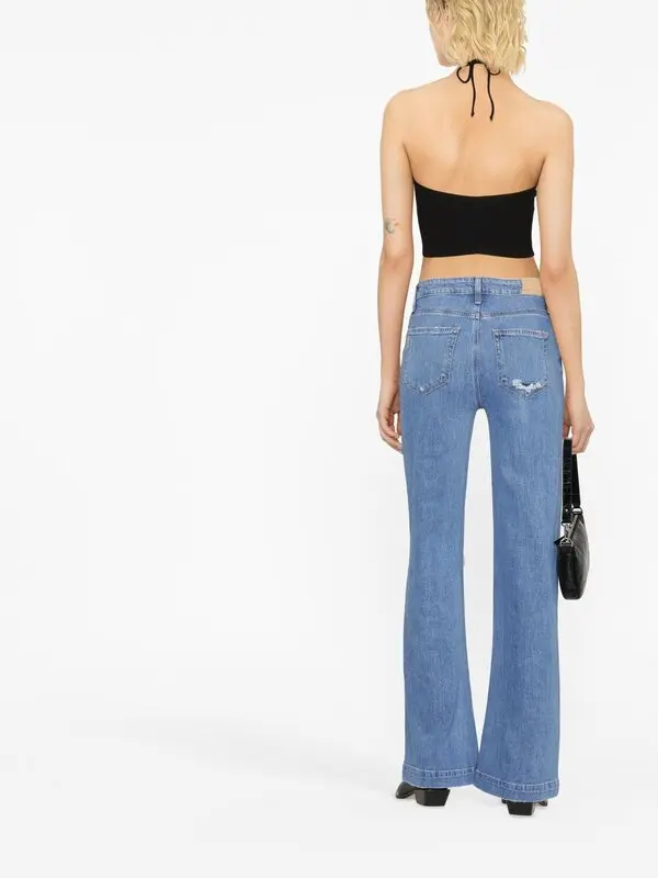 Paige Distressed Straight Leg Jeans