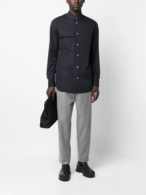 JIL SANDER Straight-leg Wool Trousers - Grey